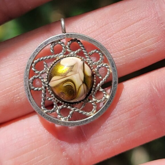 Jewelry | Vintage Cream Gold Swirl Infinity Filigree Open Work Silver ...